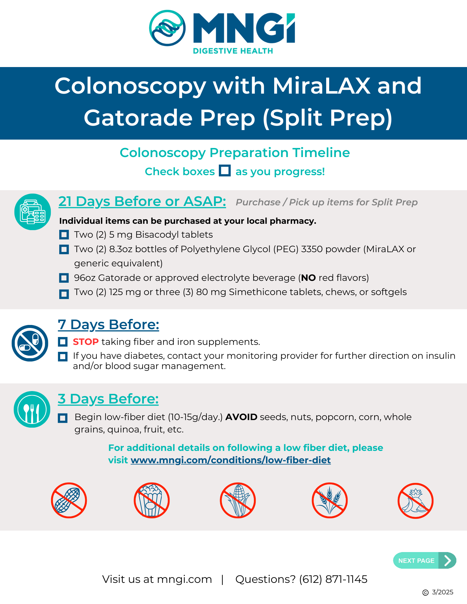 Miralax / Gatorade Split Prep | MNGI